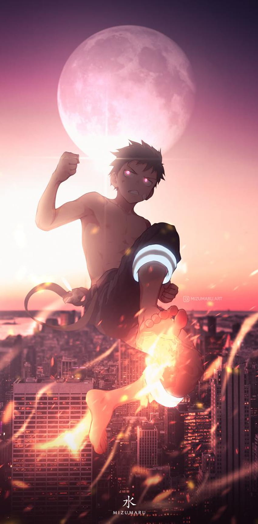 Shinra Kusakabe By Mizumaru On Zedgeâ Fire Force Aesthetic Hd Phone